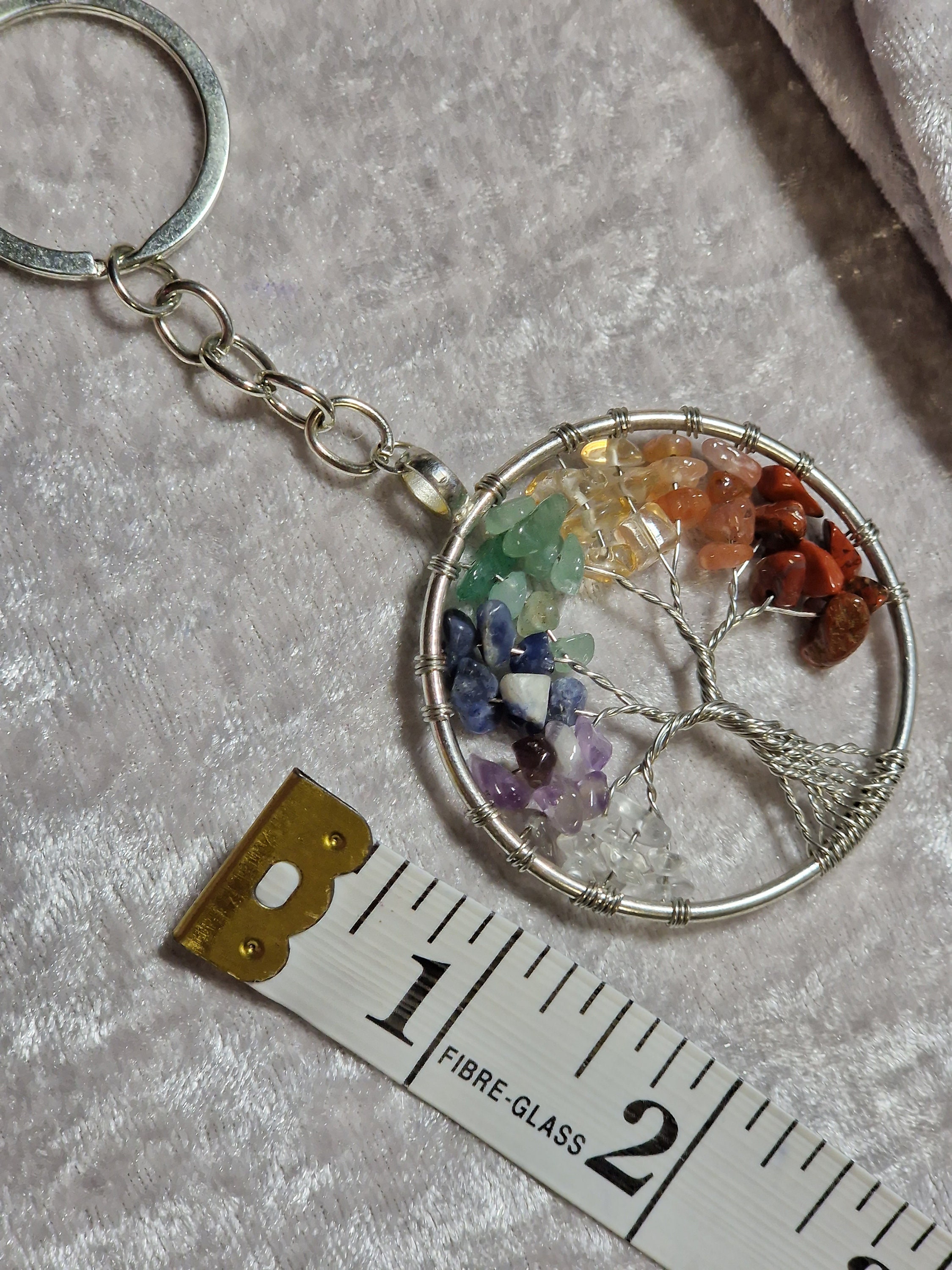 Big Size 7 Chakra Tree of Life Crystal Keychain. Healing Crystal Tree ...