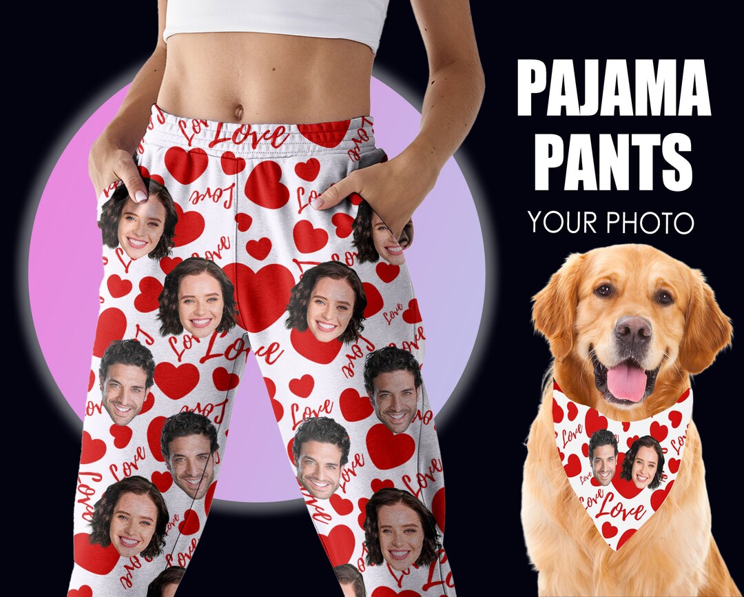 Personalized Pajama Pants With Heartscustom Couple Pajama - Etsy