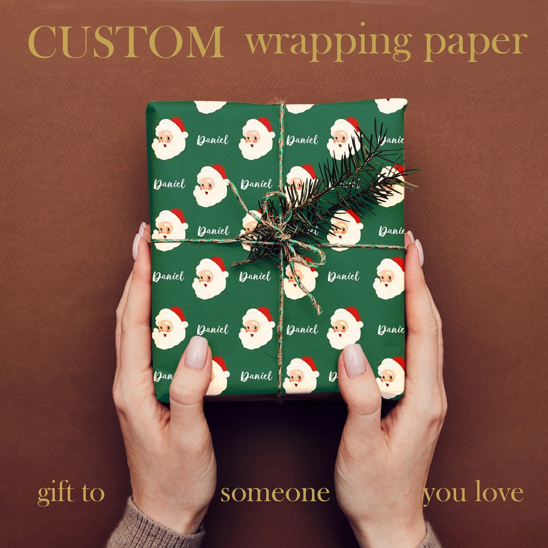 Custom Name Wrapping Paper Rolls Christmas Personalized Text Wrapping ...