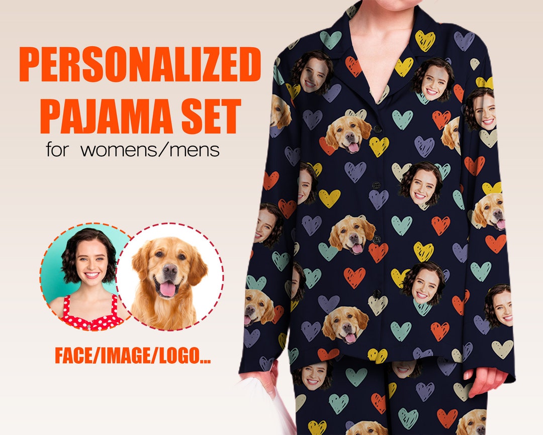 Custom Pajama Sets,personalized Family Pajamas Sets,christmas Face ...