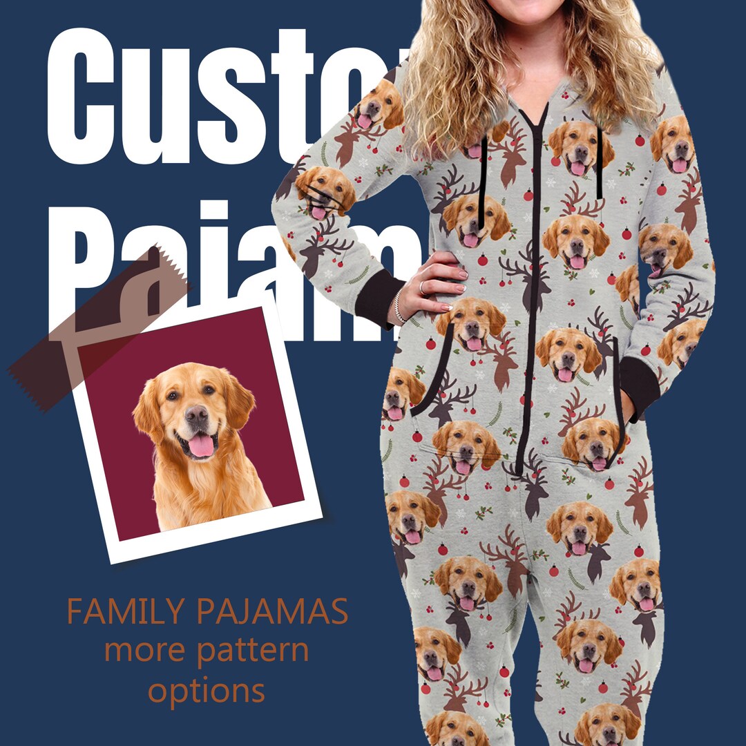 Personalized Hooded Pajamas, Custom Family Jumpsuit Christmas Pajamas ...
