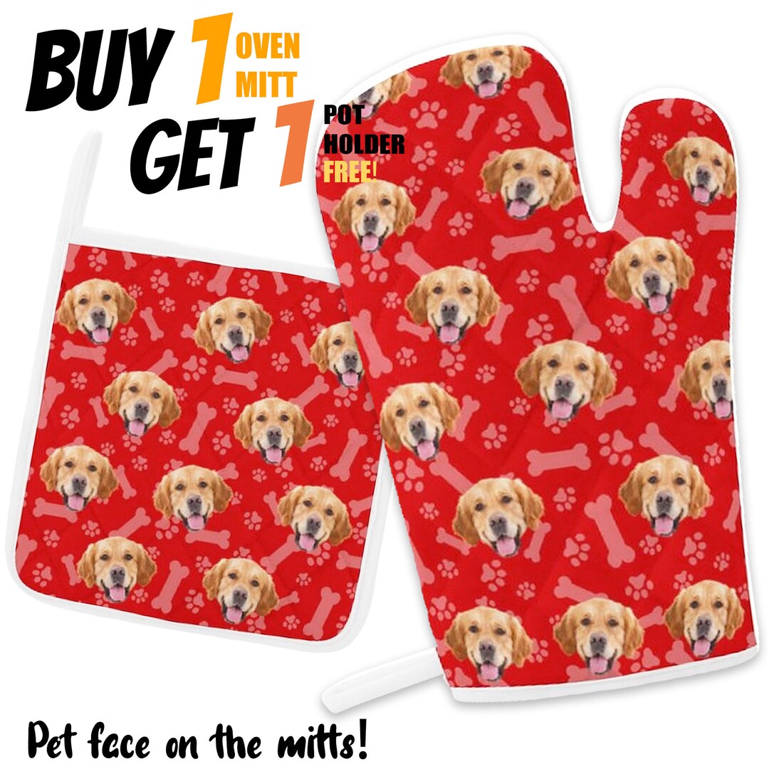 Custom Oven Mitt Kitchen Accessories With Dog Photo Personalized Non ...