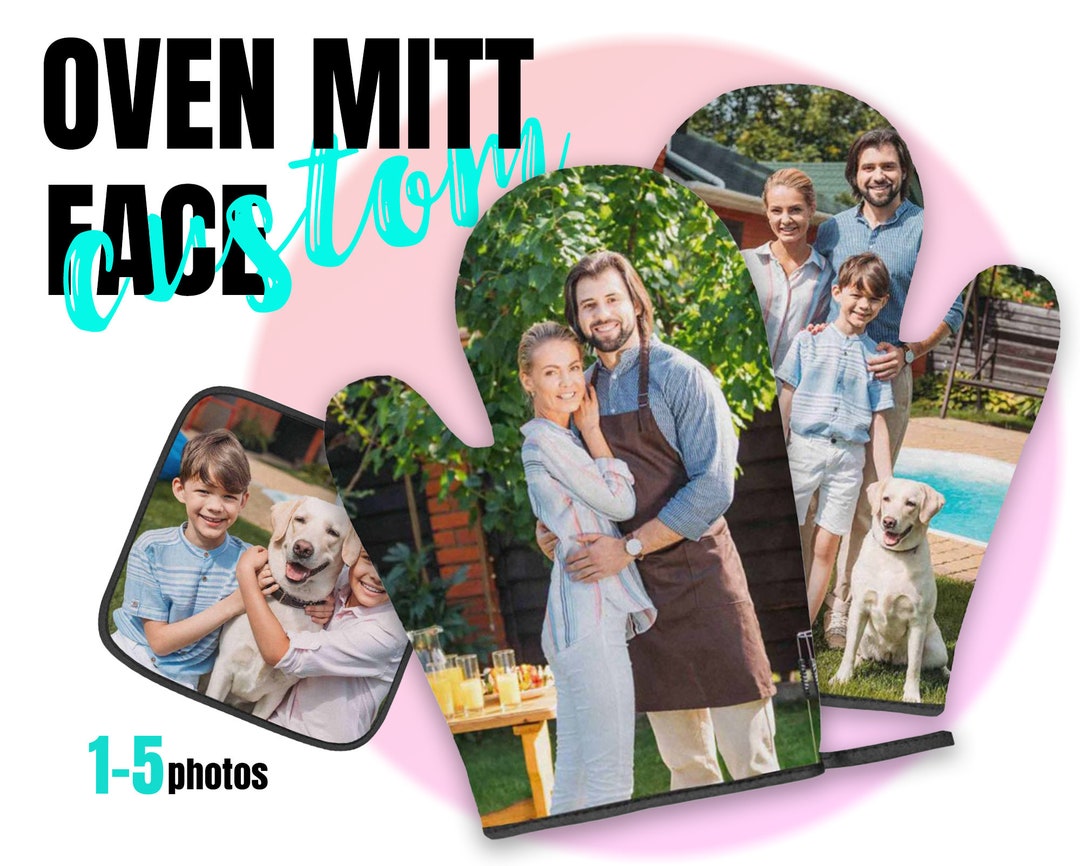 Custom Photo Oven Mitt Personalized Family Oven Mitt Funny Oven Mitts ...