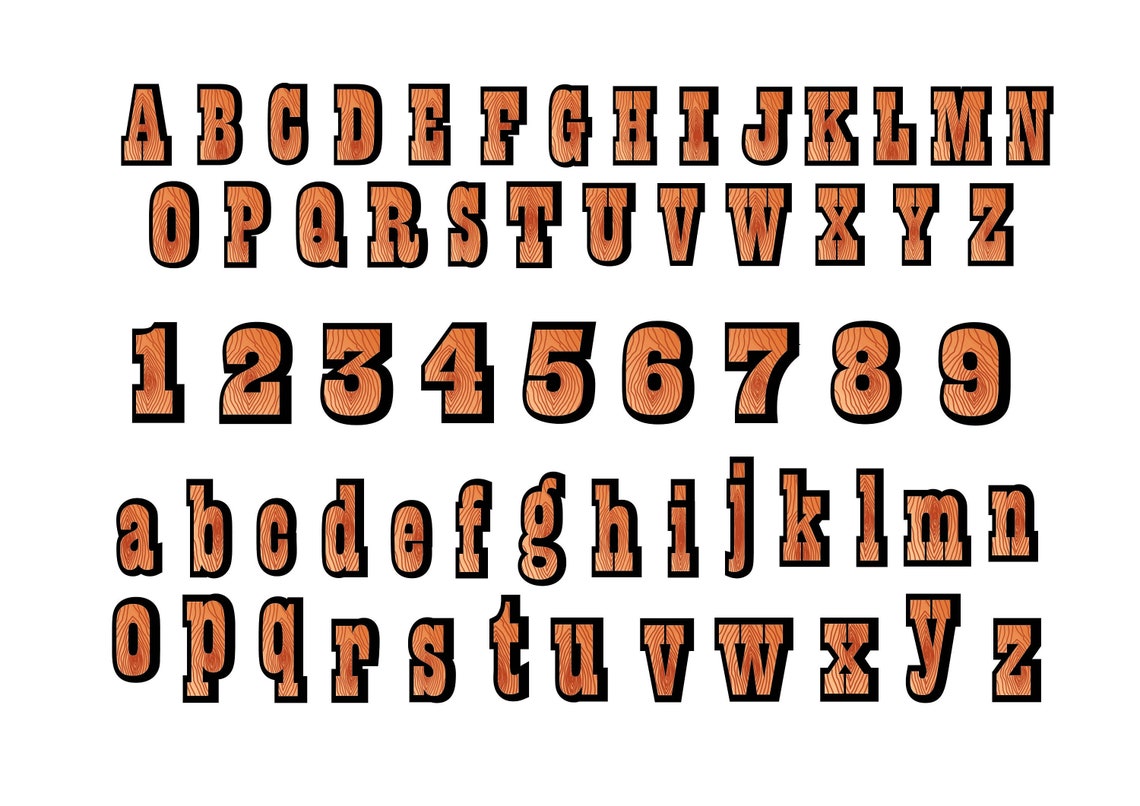 WESTERN ALPHABET FONT Bundle, Western Letters Clipart,western Alphabet ...
