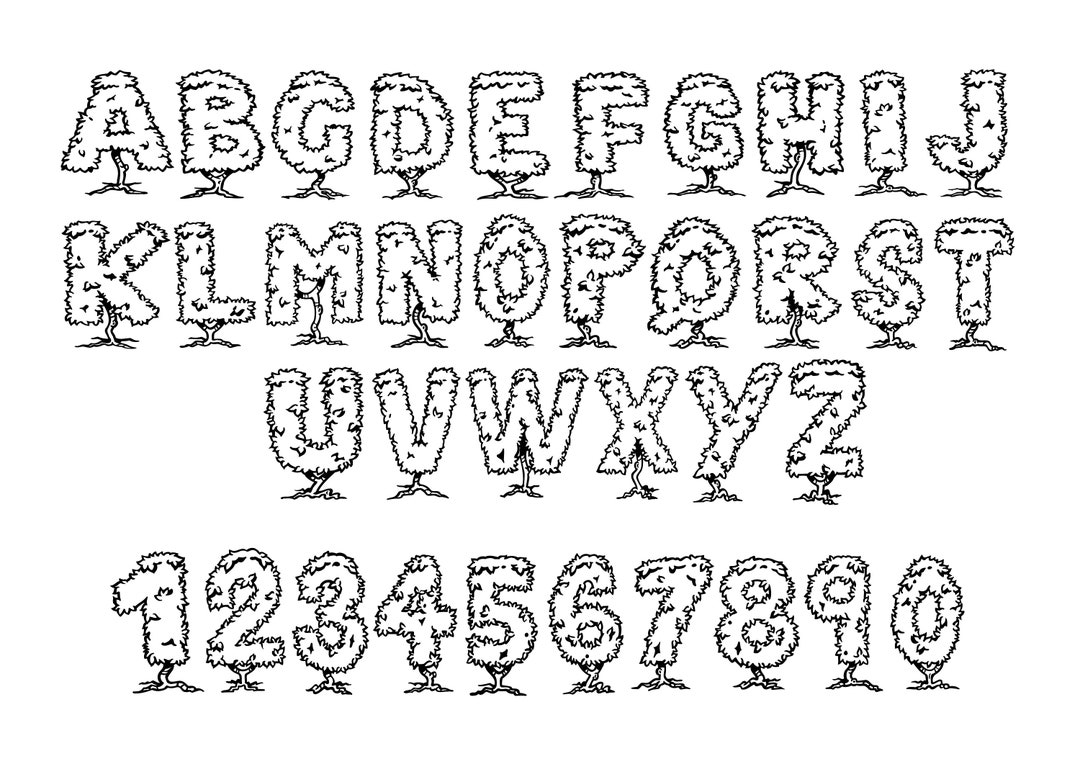 TREE ALPHABET FONT Bundle,tree Font Clipart Cricut,tree Letters Svg Png ...