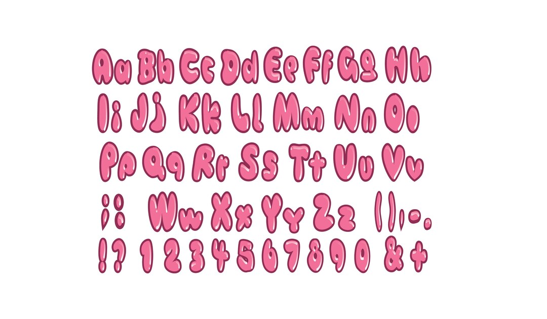 BUBBLE GUM ALPHABET Font Svg,bubblegum Alphabet Svg Png,alphabet ...