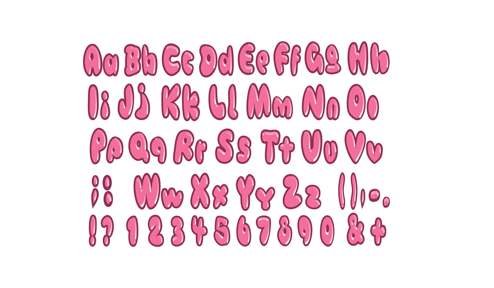BUBBLE GUM ALPHABET Font Svg,bubblegum Alphabet Svg Png,alphabet ...
