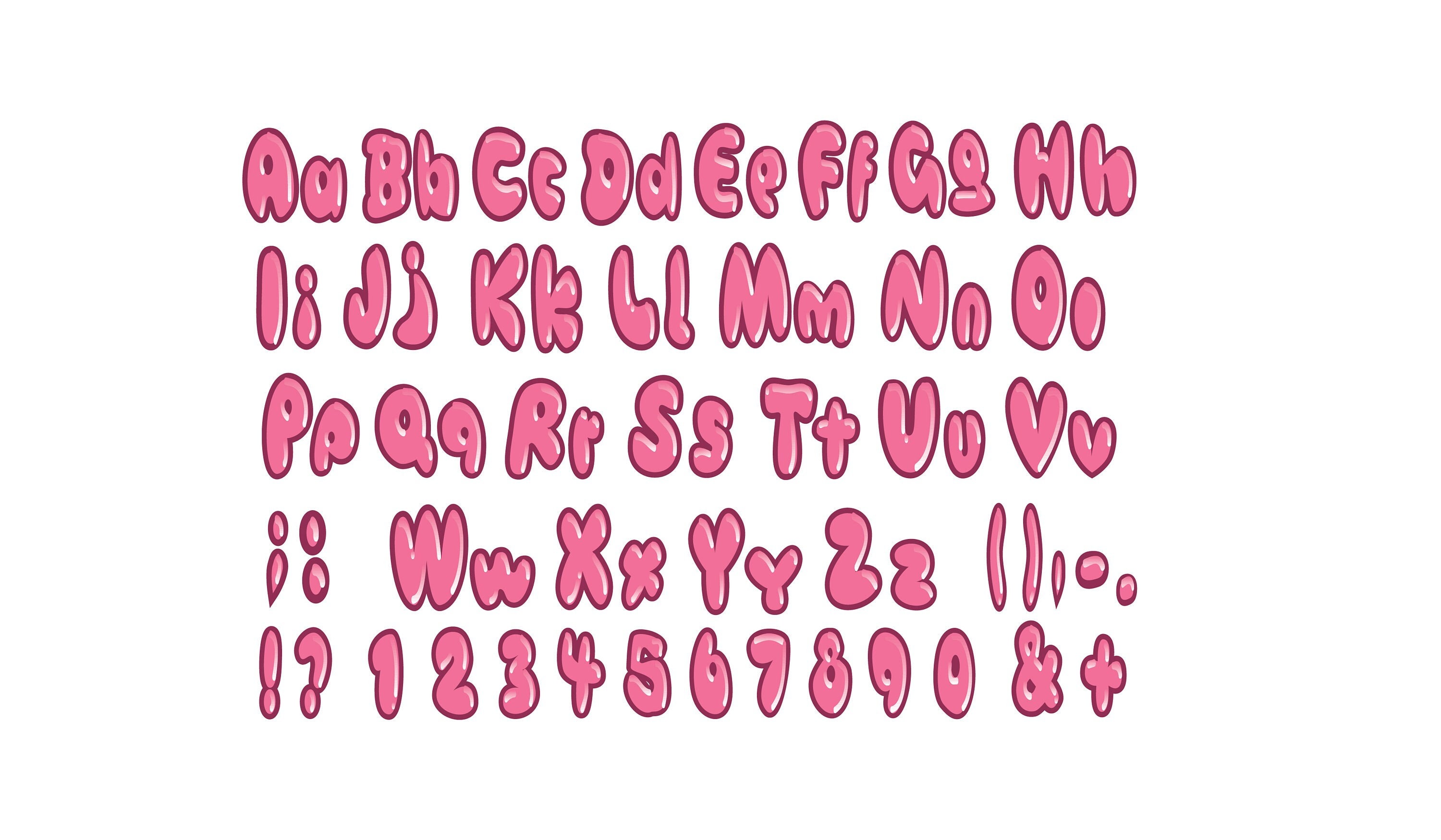 BUBBLE GUM ALPHABET Font Svg,bubblegum Alphabet Svg Png,alphabet ...