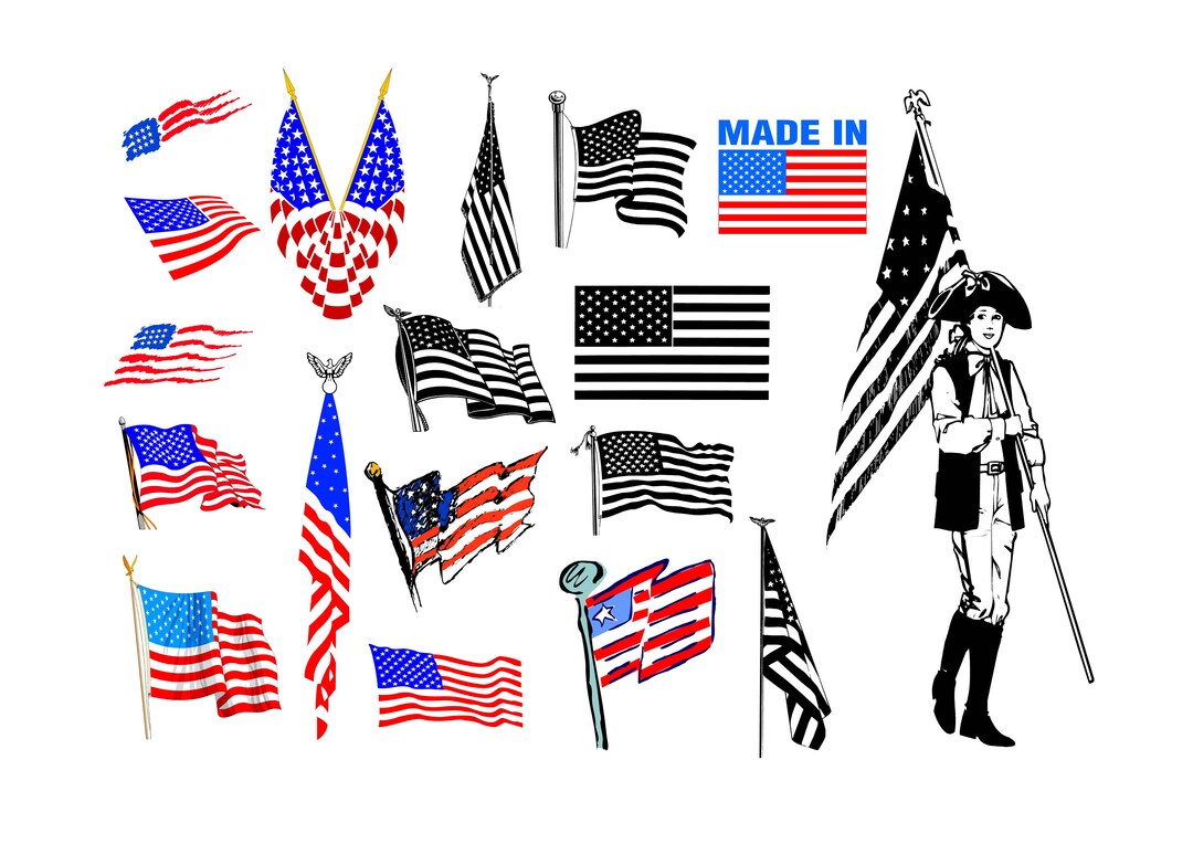AMERICAN FLAG BUNDLE Svg,american Flag Clipart,american Flag Cricut Png ...