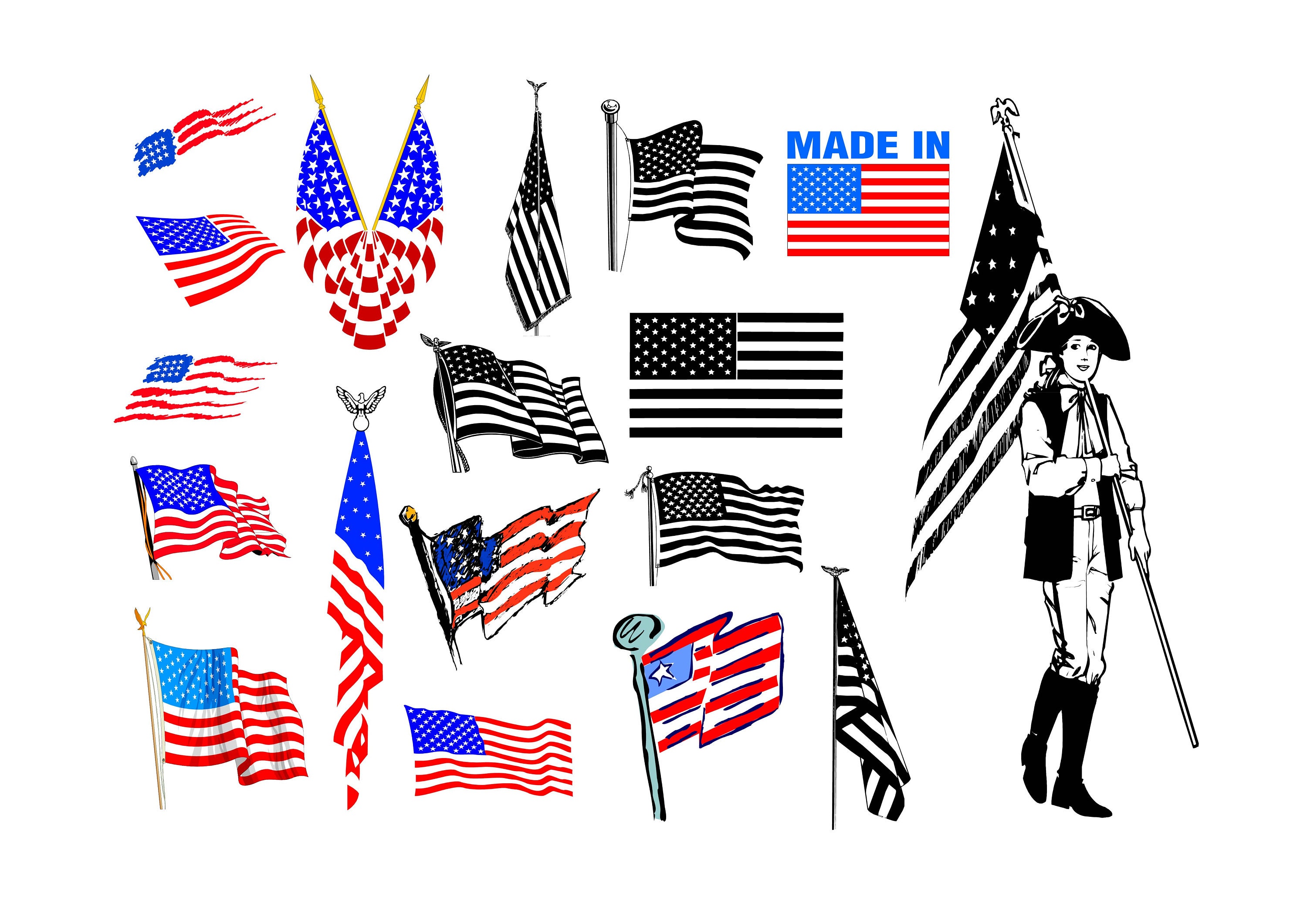AMERICAN FLAG BUNDLE Svg,american Flag Clipart,american Flag Cricut Png ...