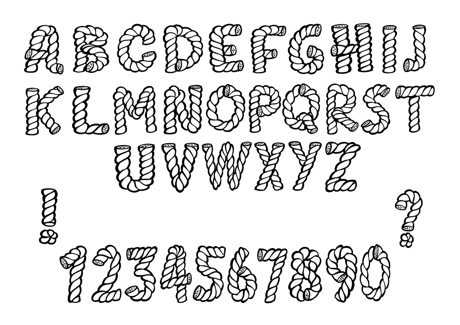 ROPE ALPHABET FONT Bundle Svg,rope Letters and Numbers Clipart,rope ...