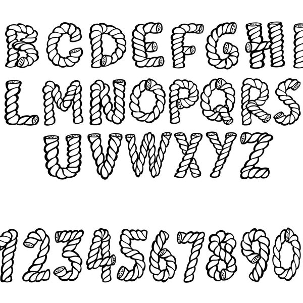 Rope Font Embroidery - Etsy