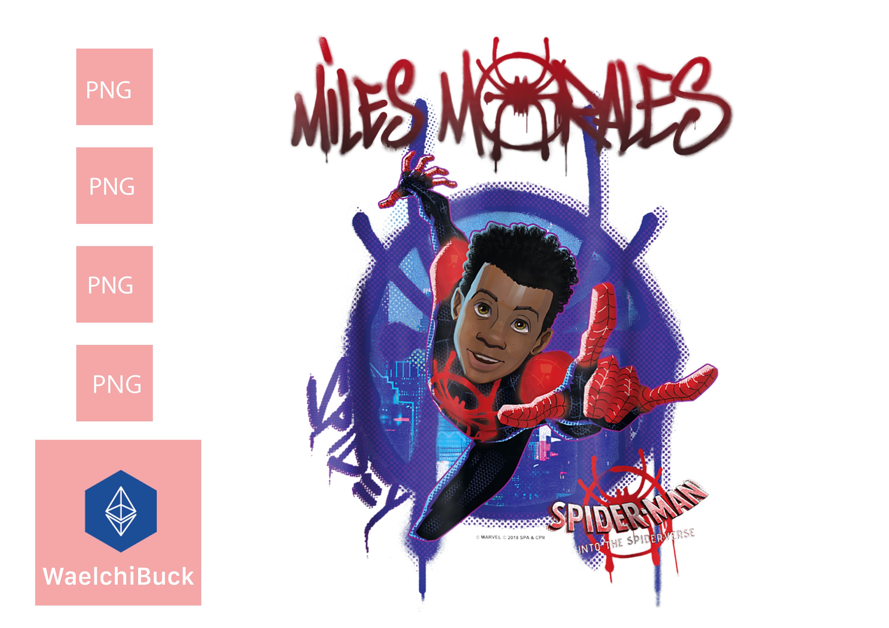 Miles Morales Splat T-Shirt Cricut filesClip Art Instant | Etsy