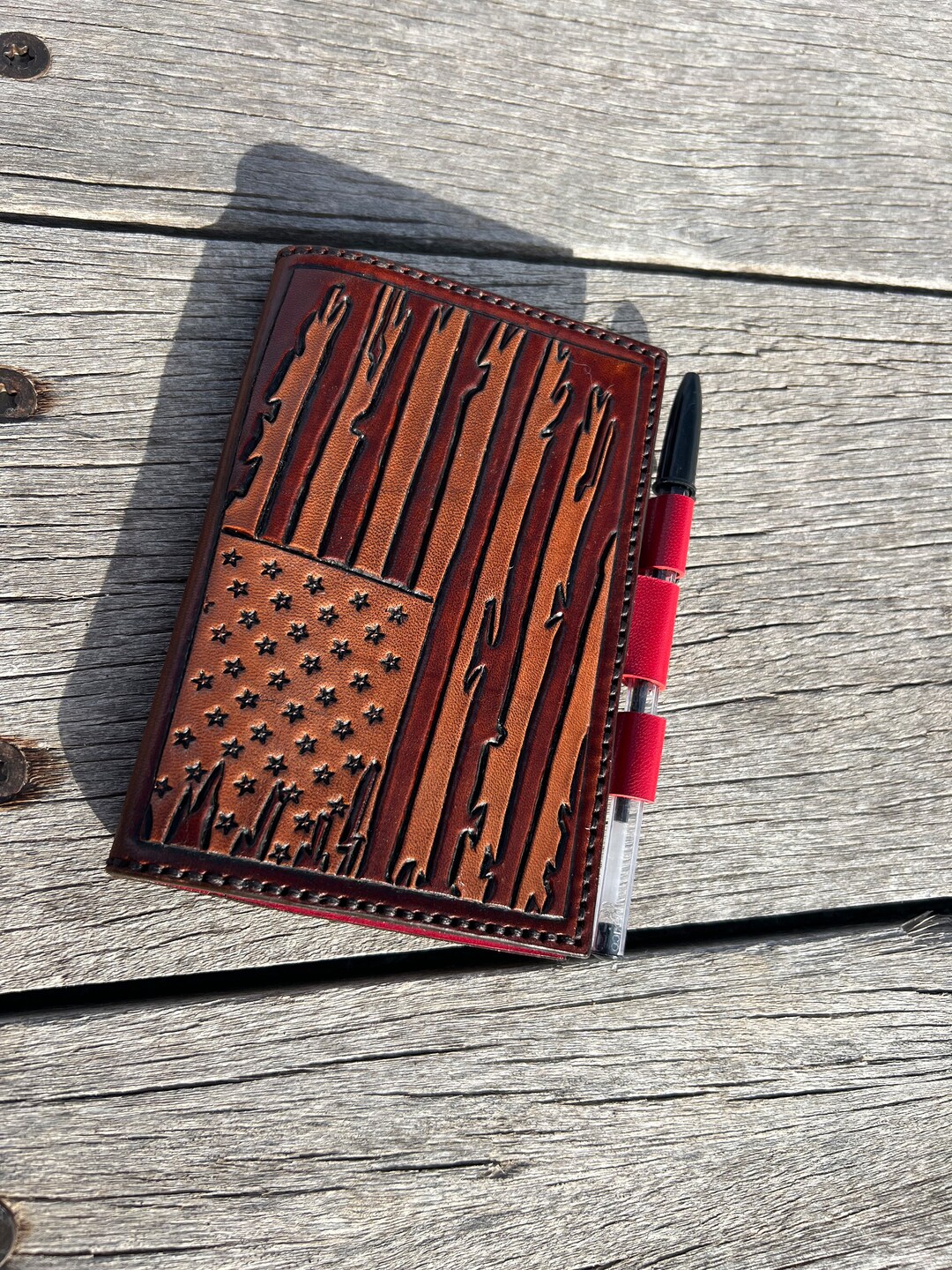 Tooled Leather Field Notebook Cover - Etsy