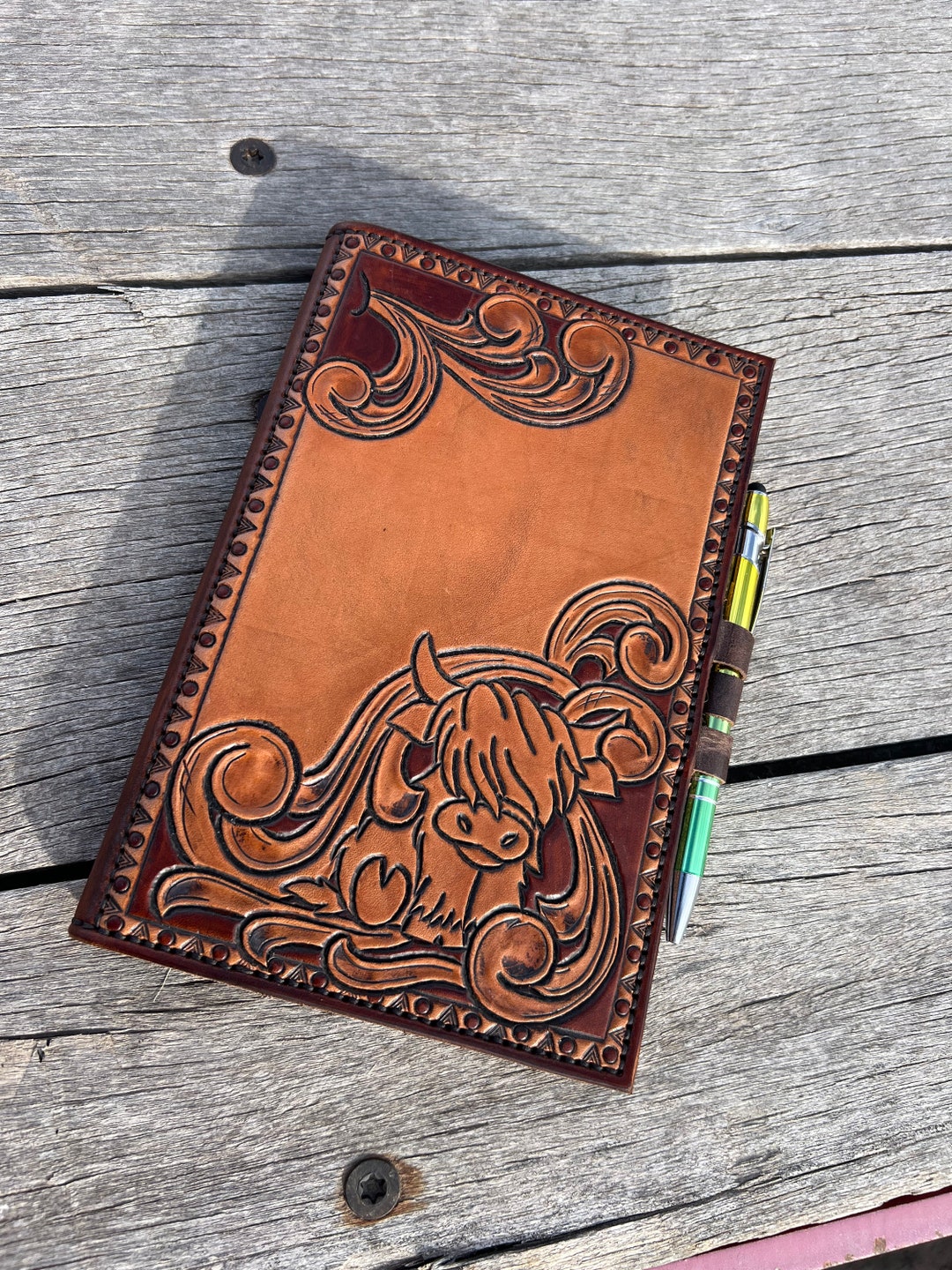 Leather Tooled Junior-sized Padfolio - Etsy
