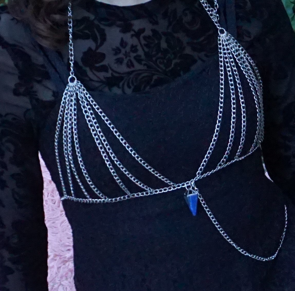Silver Bikini Style Chain Top, Handmade Chain Bra, Curb Chain Fits 32 ...