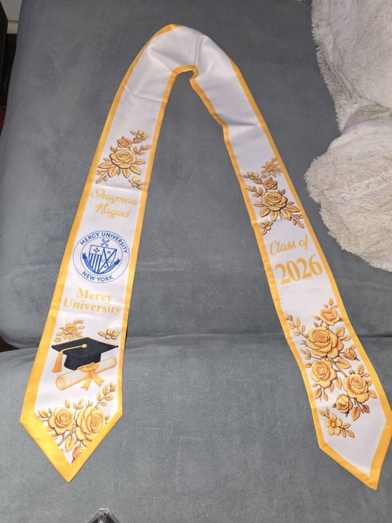 Custom Name Logo Graduation Stole(not Embroidered), Personalized ...