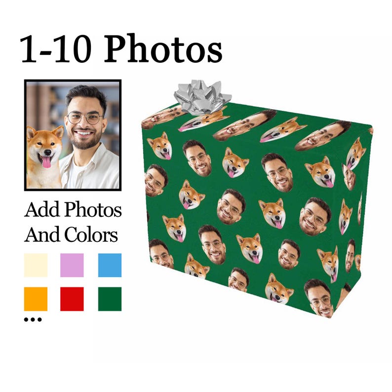Custom Funny Face Wrapping Paper: Personalized Photo Gift Wrap ...