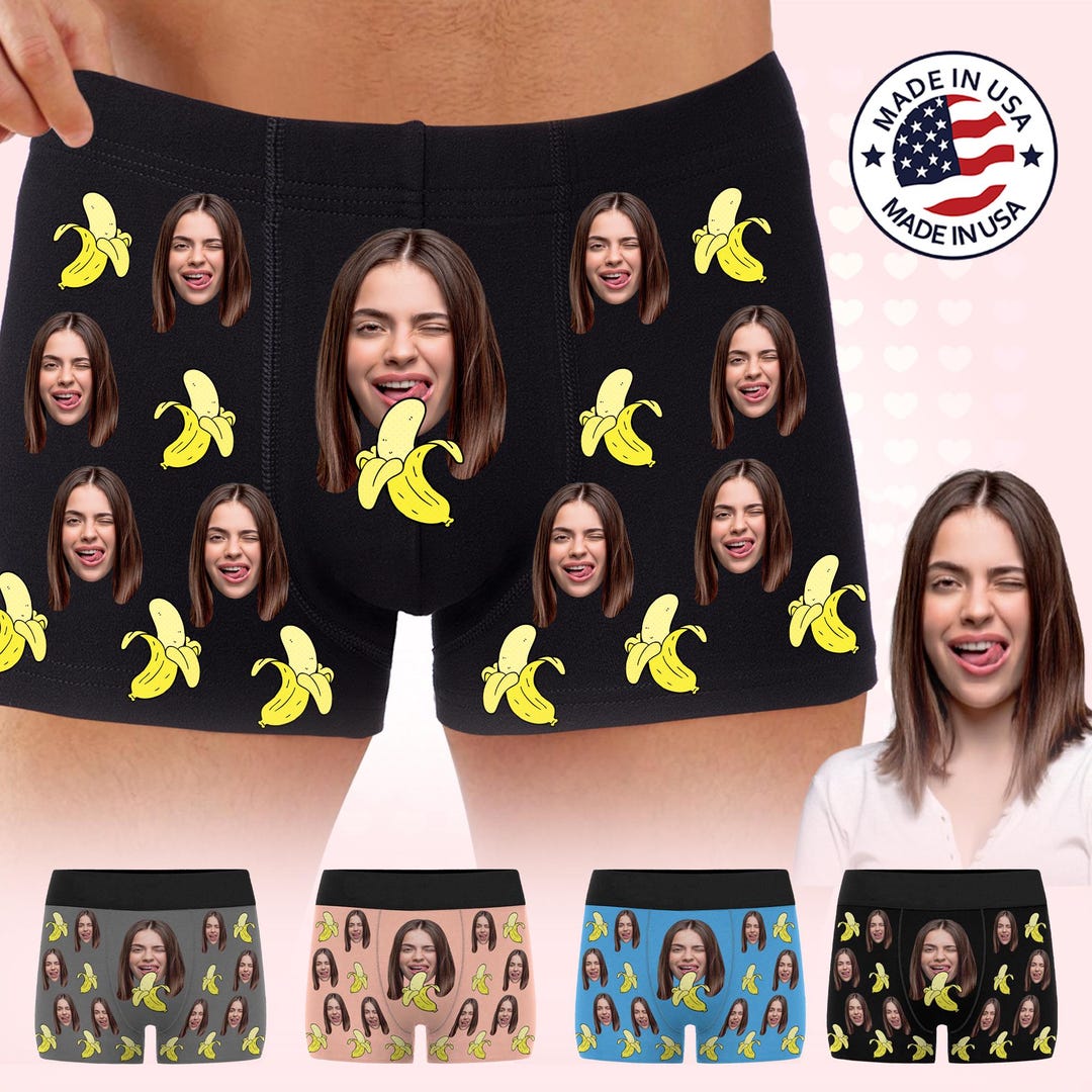 Custom Underwear With Name Faces for Man, Funny Man Boxer Briefs With ...