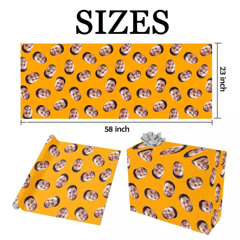 Custom Funny Face Wrapping Paper: Personalized Photo Gift Wrap ...