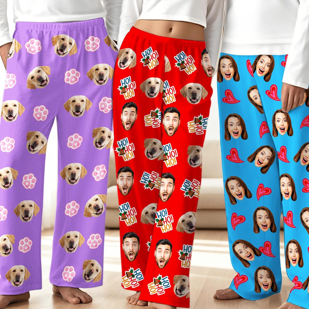 Custom Face Flannel Pajama Pants: Personalized Photo Pjs - Etsy