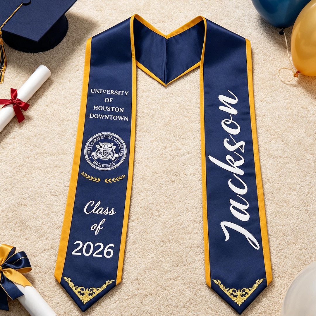 Custom Name Logo Graduation Stole(not Embroidered), Personalized ...