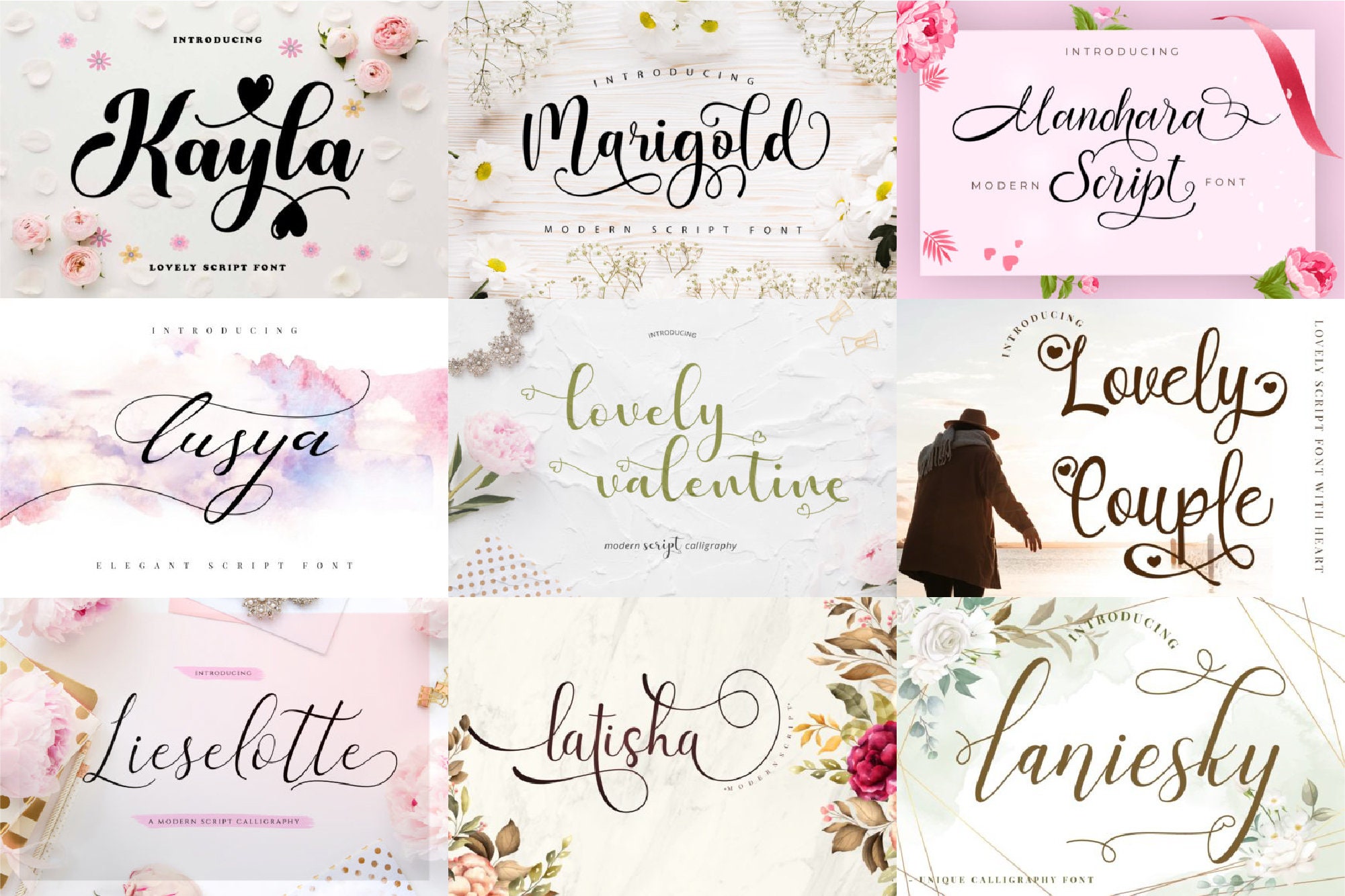 70 Heart Font Bundle Cursive Font for Cricut Heart Font | Etsy