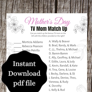 Mother's Day Name That TV MOM Trivia Quiz | Famous Moms Game | Kids ...