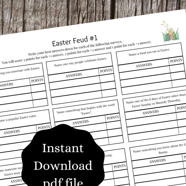 Easter Family Feud - Etsy