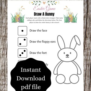 Easter Draw A Bunny Dice Game | Easter Printable Games | Easter Kids ...