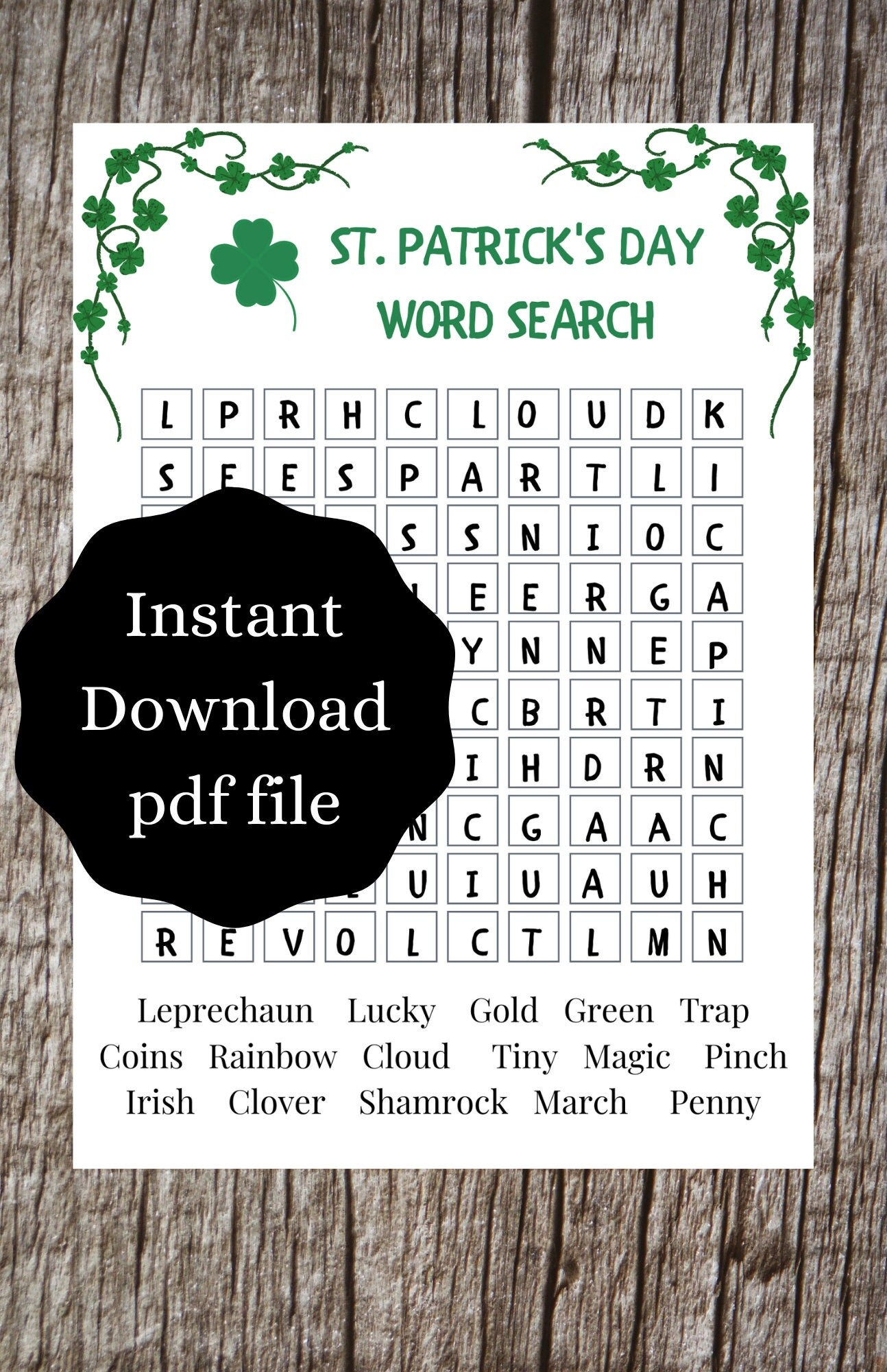 St. Patrick's Day Word Search | St. Patricks Day Classroom Party ...