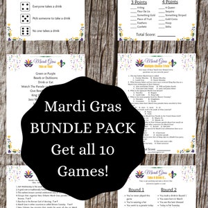 Mardi Gras 10 Printable Game Bundle Pack | Printable Mardi Gras Games ...