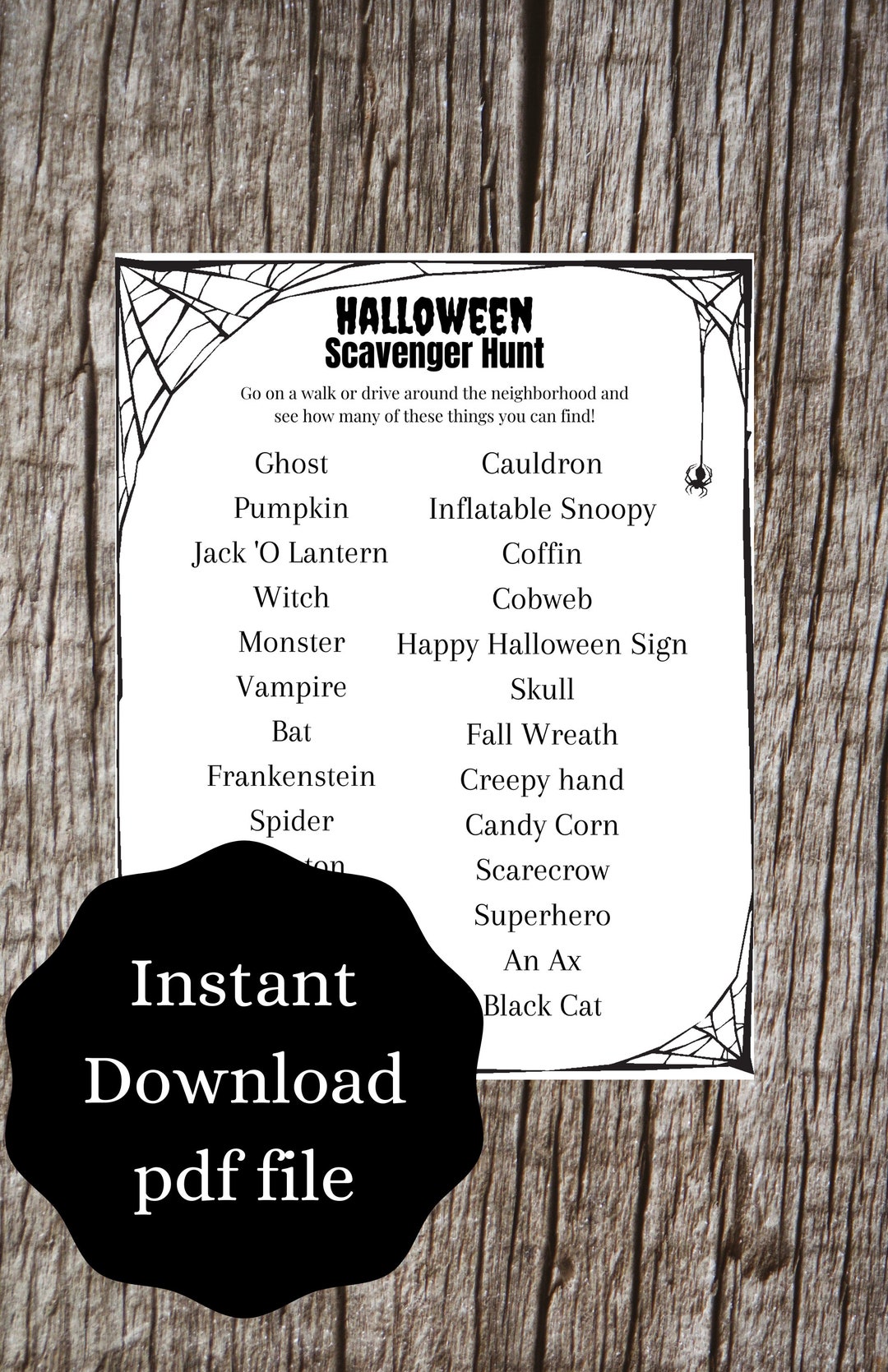 Halloween Scavenger Hunt Party Game | Halloween Party Games | Halloween ...