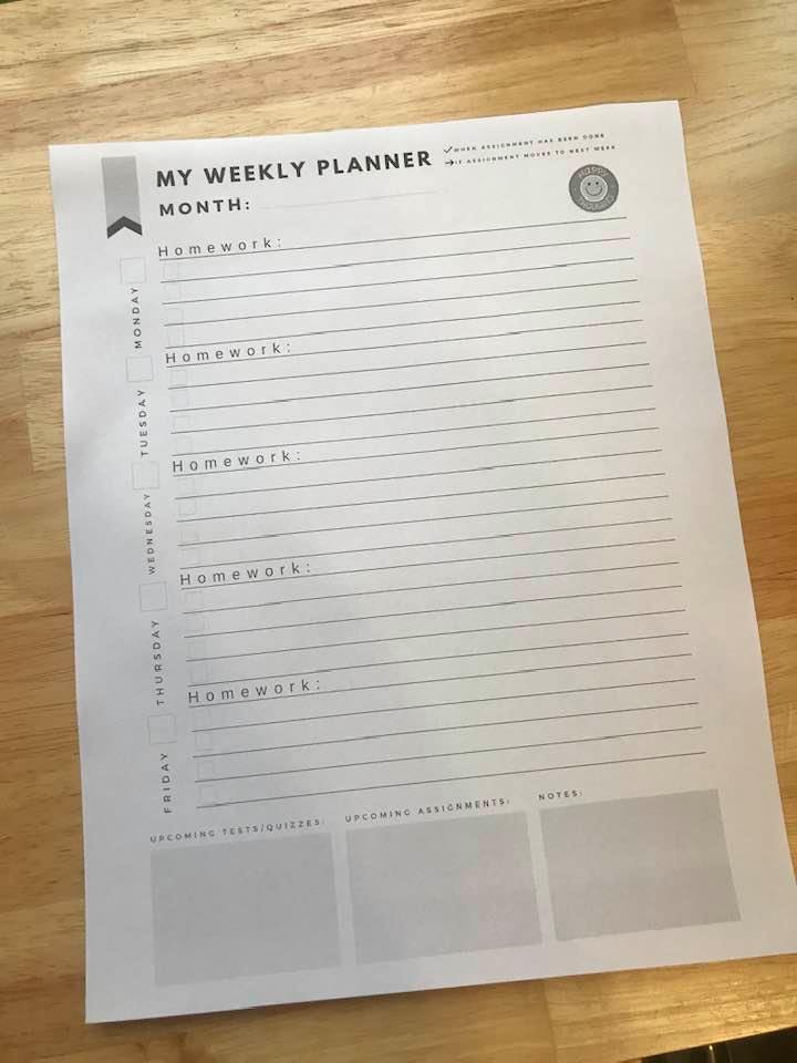 Middle School / High School Weekly Planner Schedule - Etsy