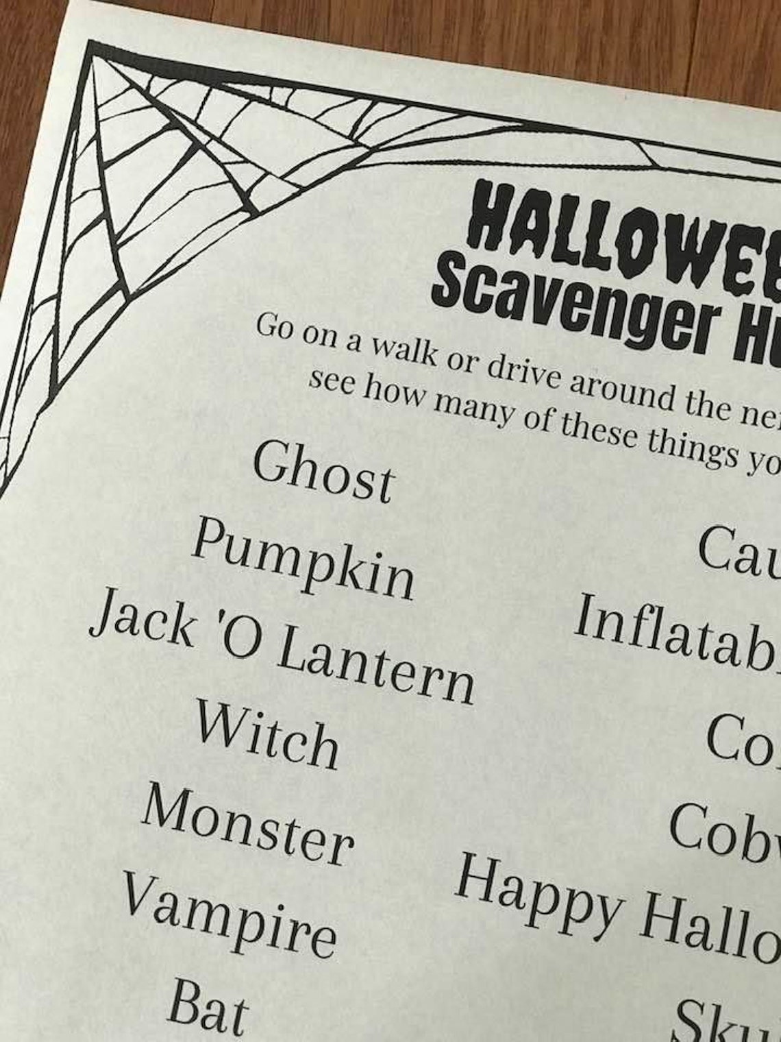 Halloween Scavenger Hunt Party Game | Halloween Party Games | Halloween ...