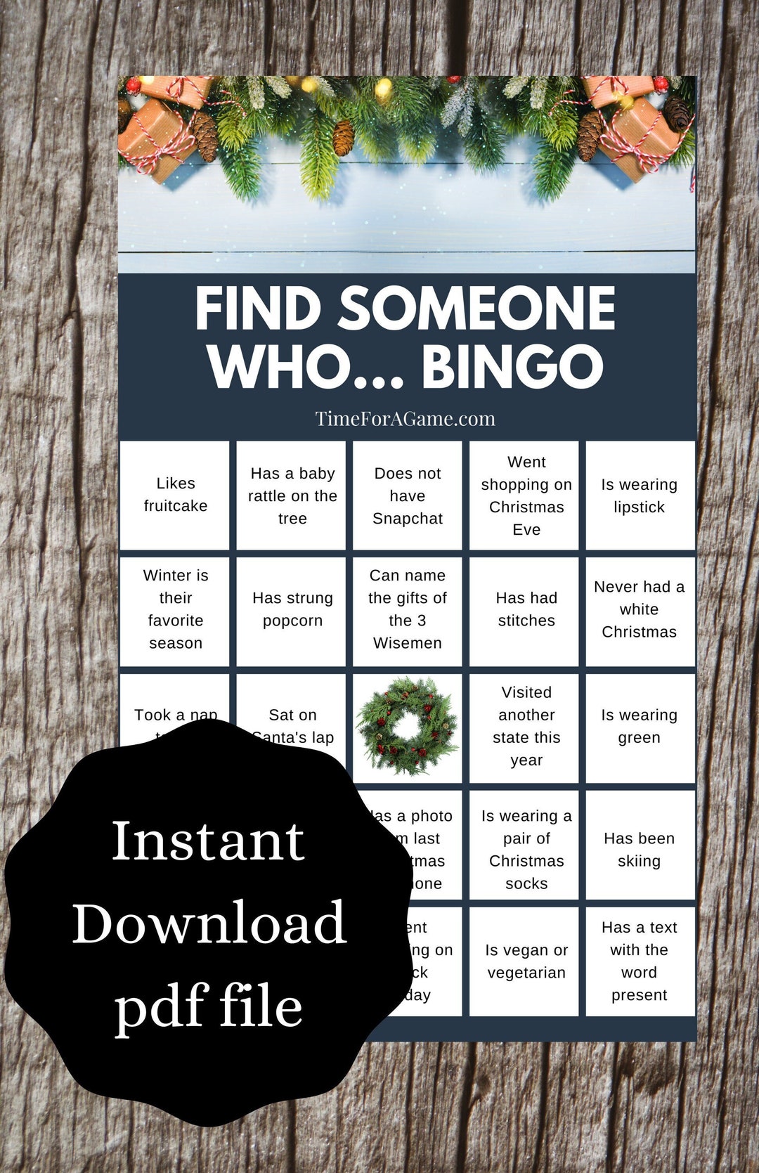 Christmas Bingo Game | Find Someone Who, Holiday Party (PDF) - Etsy