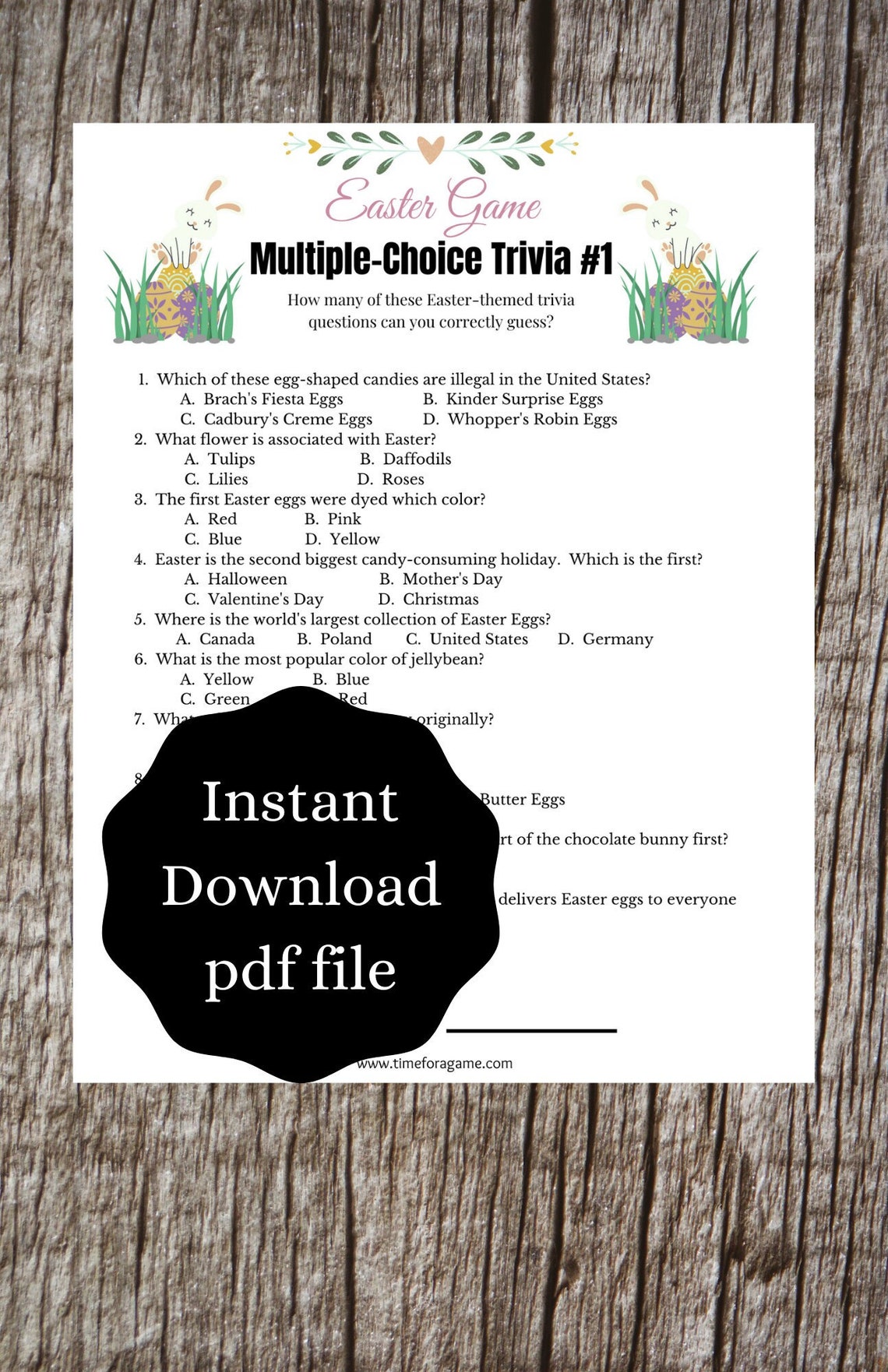 Easter Multiple Choice Trivia Game #1 | Family Party Games | Easter ...