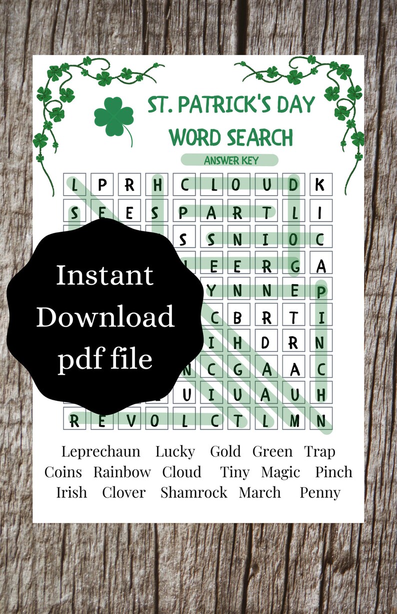 St. Patrick's Day Word Search | St. Patricks Day Classroom Party ...