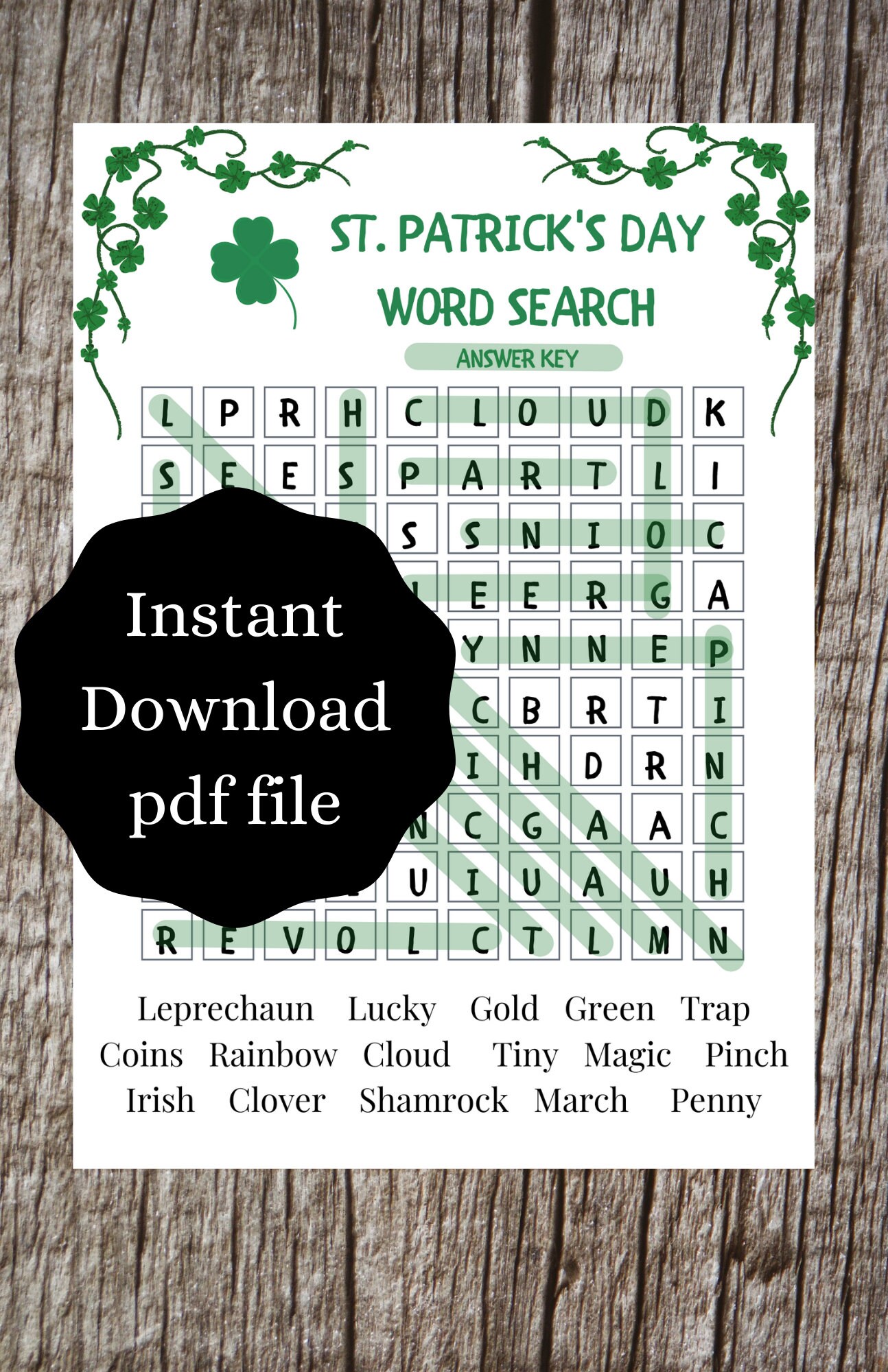 St. Patrick's Day Word Search | St. Patricks Day Classroom Party ...