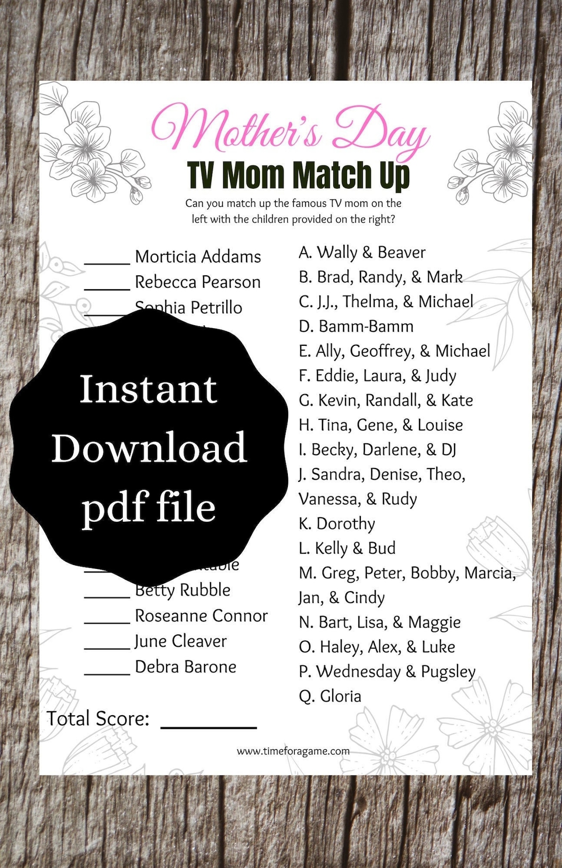 Mother's Day Name That TV MOM Trivia Quiz | Famous Moms Game | Kids ...