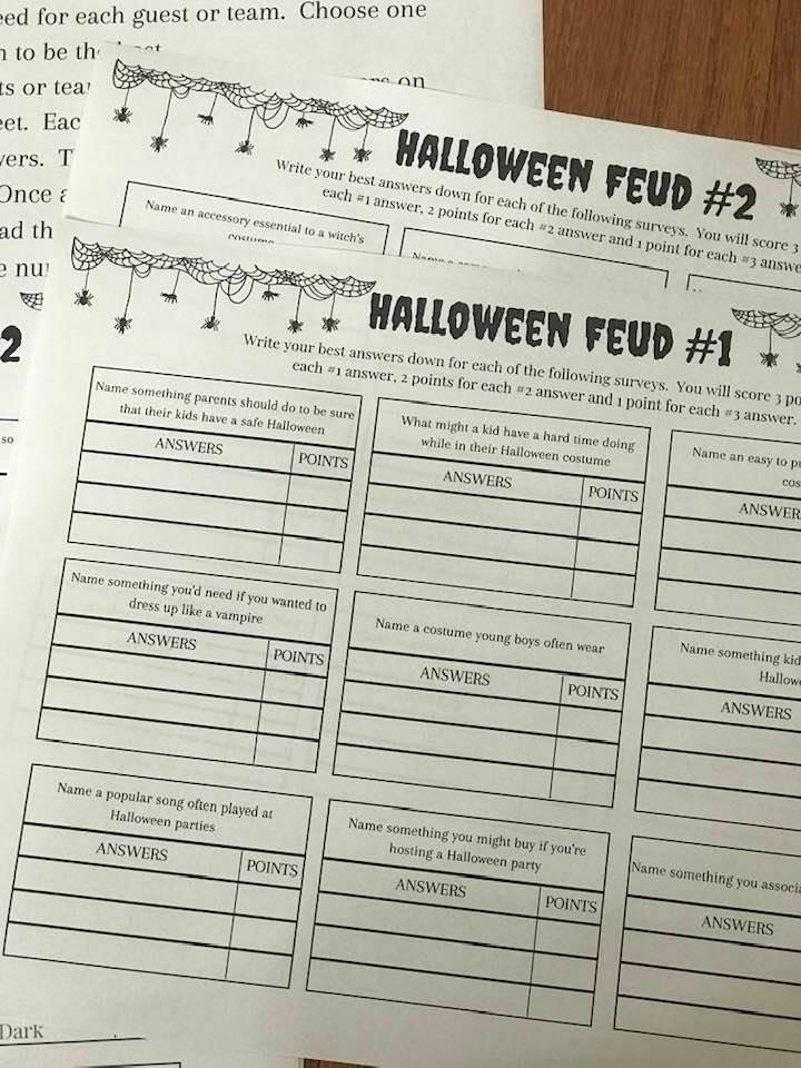 Halloween Family Feud Party Game Halloween Party Games Halloween ...