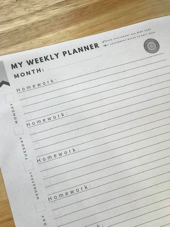 Middle School / High School Weekly Planner Schedule - Etsy