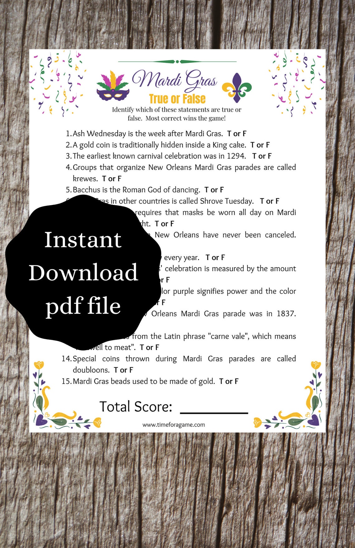 Mardi Gras 10 Printable Game Bundle Pack Printable Mardi Gras Games ...