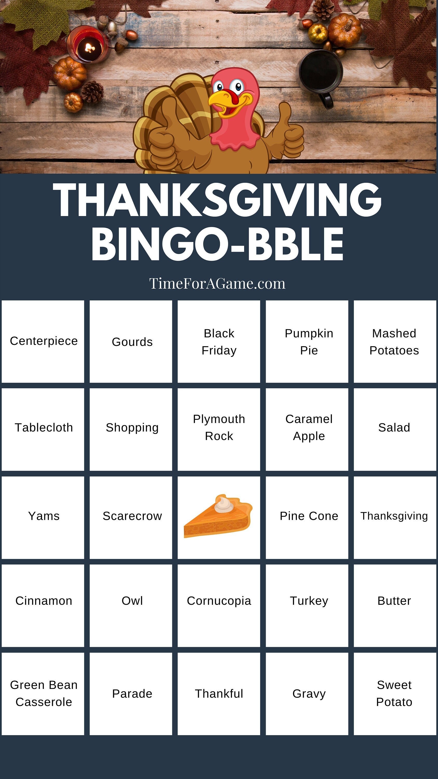21 Thanksgiving Family Games Bingo Boards | Thanksgiving Kids Game ...