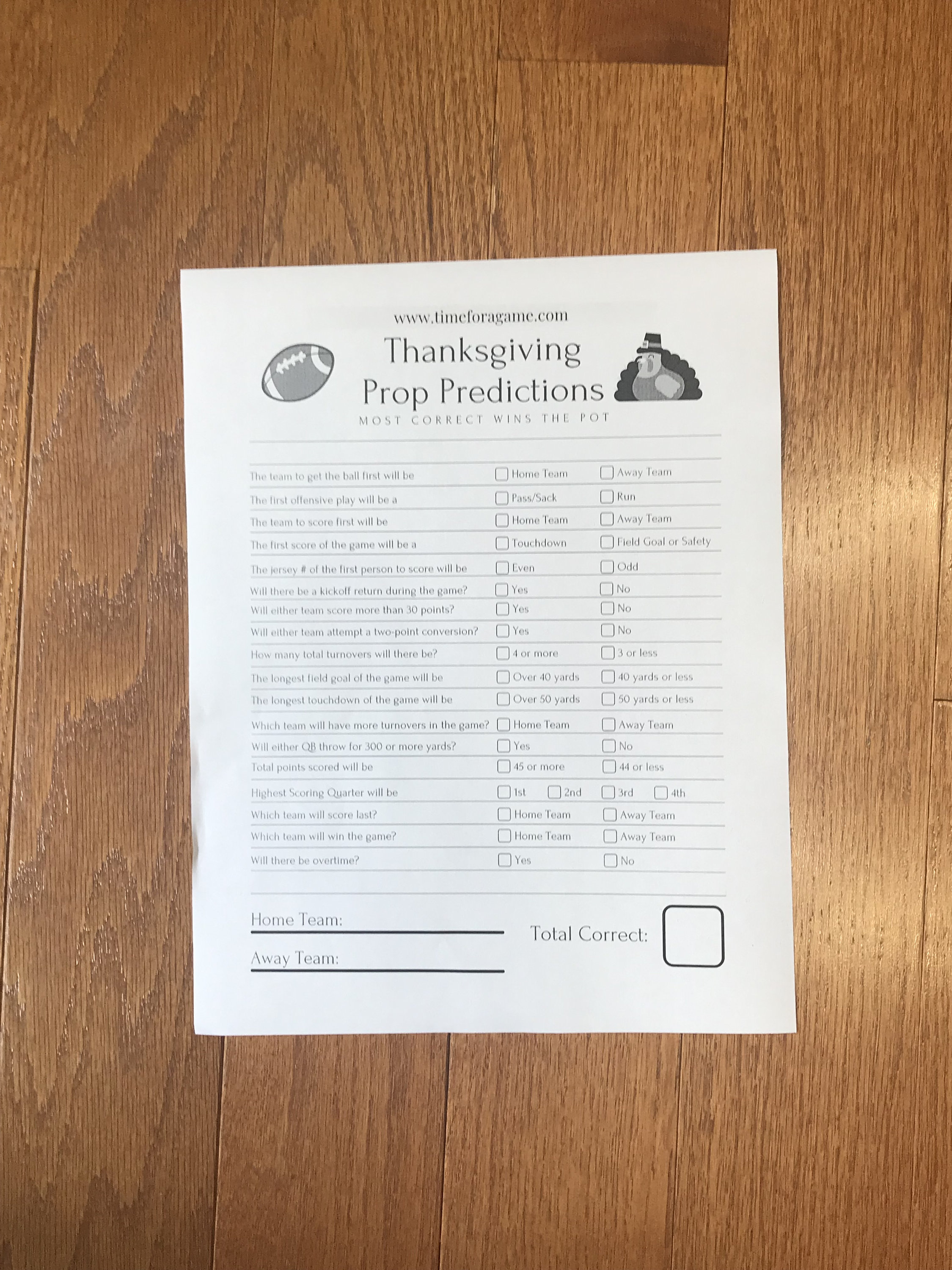 Thanksgiving Football Game Props Predictions | Thanksgiving Adult ...