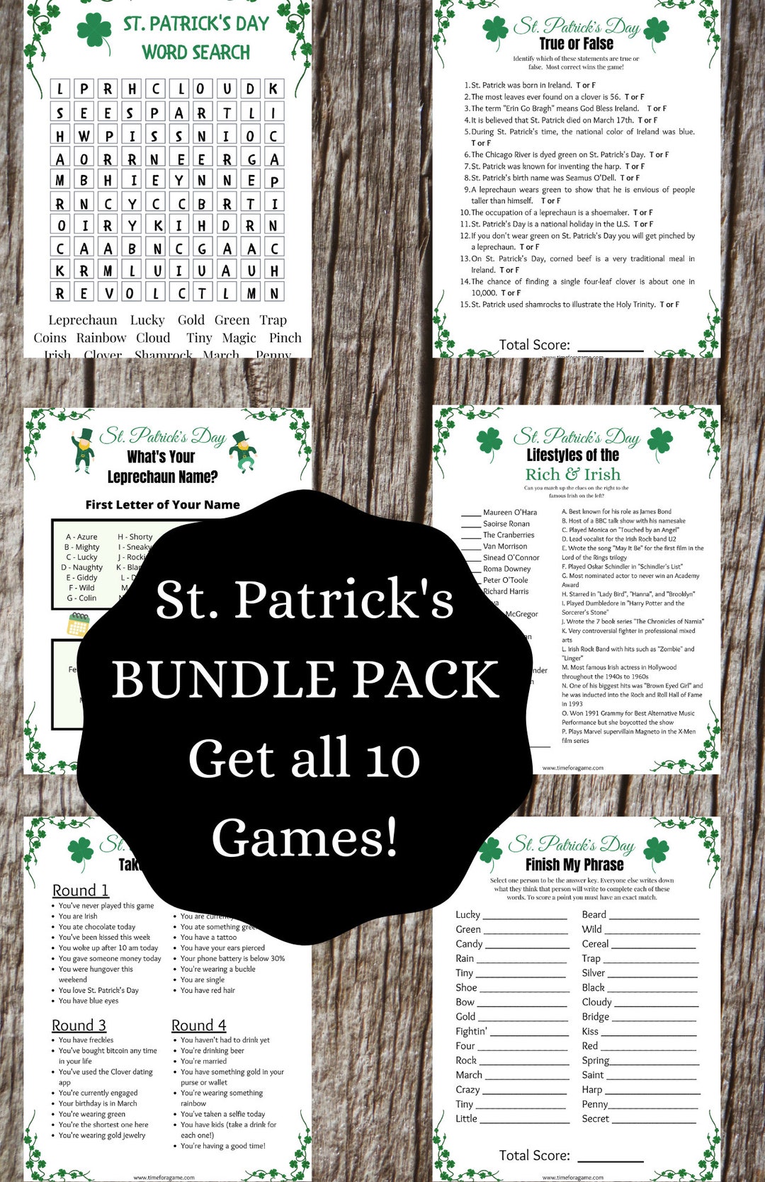 St Patrick's Day BUNDLE PACK of Printable Games Receive - Etsy