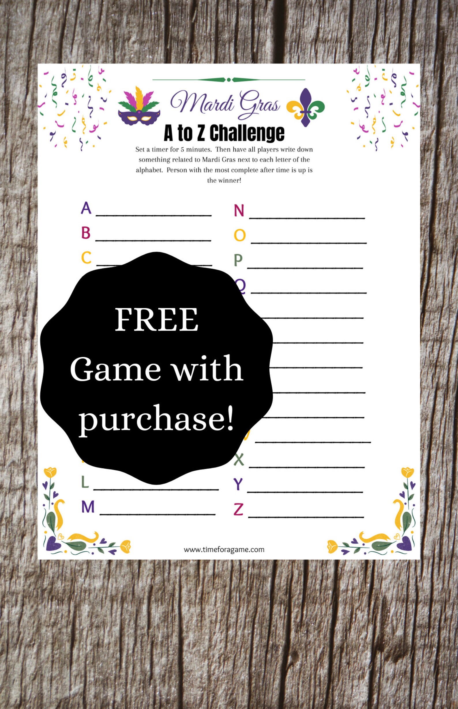 Mardi Gras Word Scramble Printable Party Game | Mardi Gras Party Games ...