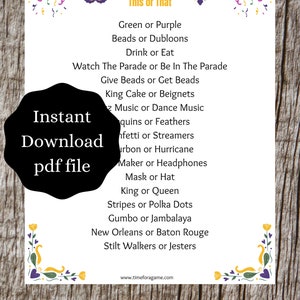 Mardi Gras 10 Printable Game Bundle Pack | Printable Mardi Gras Games ...
