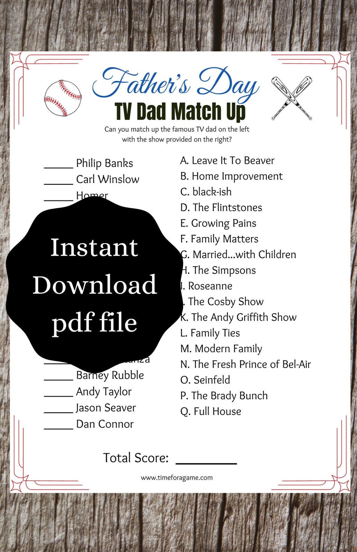 Father's Day Name That TV DAD Trivia Quiz | Famous Dads Game | Kids ...