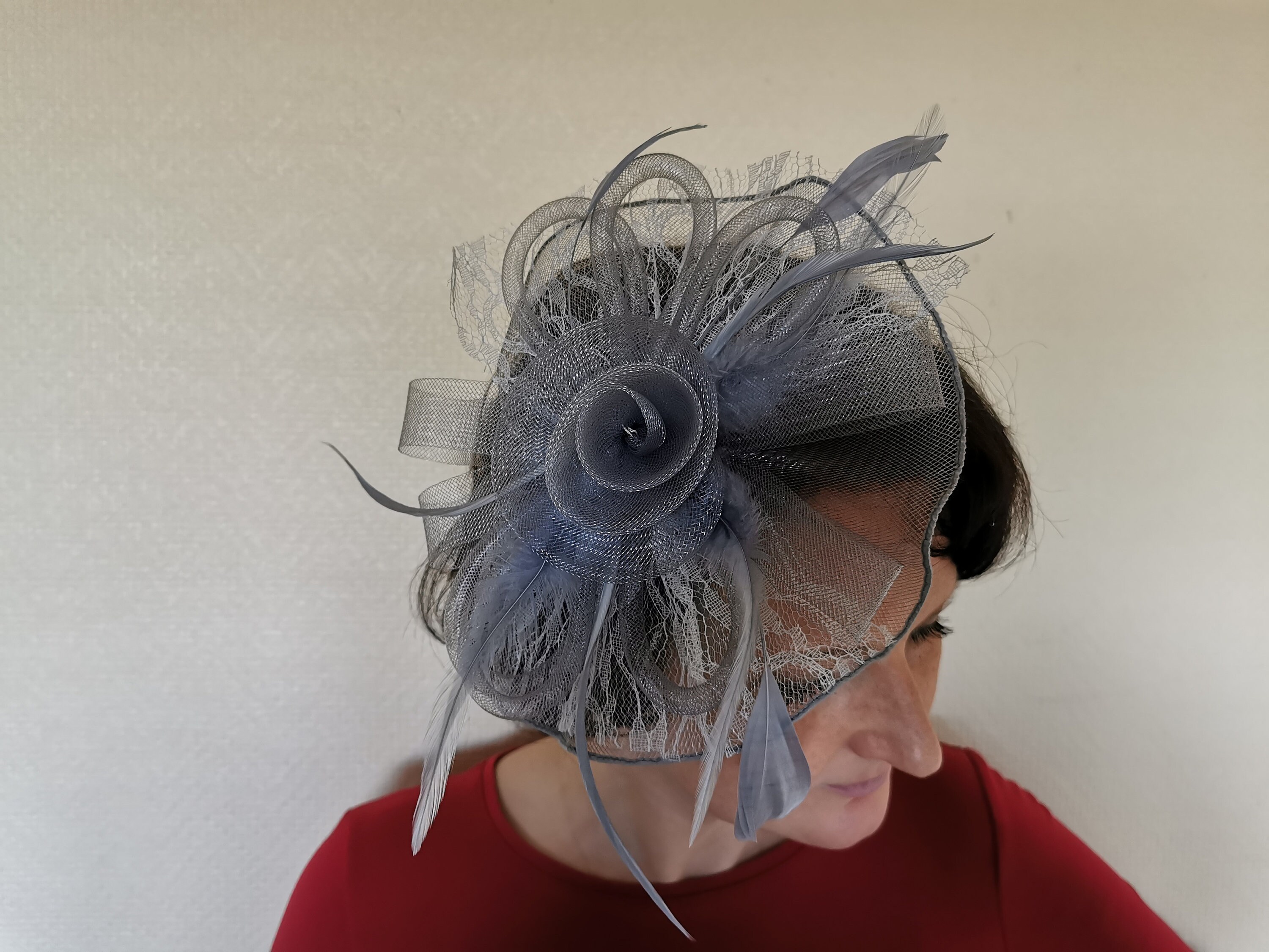 Feather Fascinator Hat, Special Occasion Headpiece, Handmade in Latvia ...